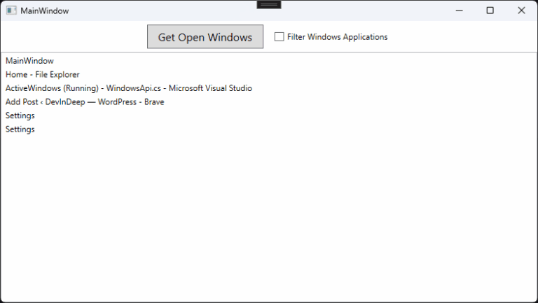 How to get Active Windows using C# - DevInDeep